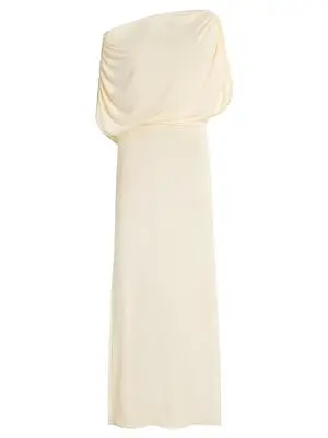 MORE NOIR Freya Silk Jersey One-shoulder Dress - White