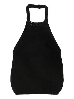 RÓHE Chunky-knit Halter Top - Black