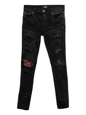 Amiri Distressed Patchwork Jeans - Black
