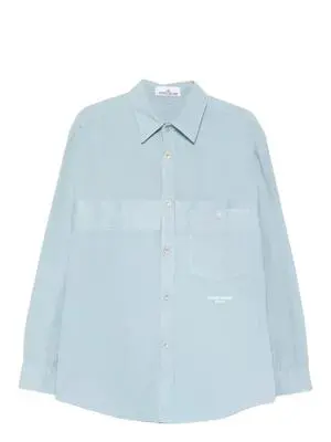 Stone Island Logo-embroidered Shirt - Blue