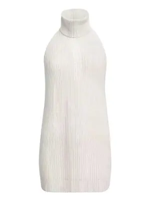 12 STOREEZ Open-back Roll-neck Top - Neutrals