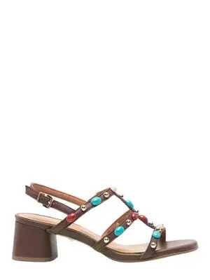 PEDRO MIRALLES Stone-embellishment Sandals - Brown