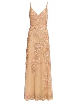 Elie Saab Bead-embroidered Maxi Dress - Neutrals
