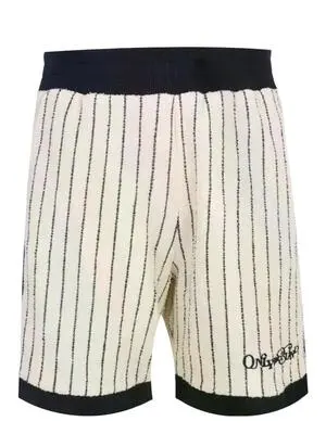 ONLY THE BLIND Riviera Pinstripe Shorts - Neutrals
