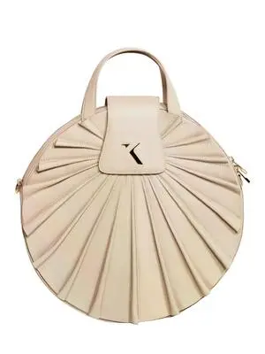 SAIID KOBEISY Pleated Round Calfskin Bag - Neutrals