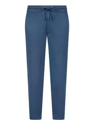 Pal Zileri Drawstring-detail Cotton Track Pants - Blue