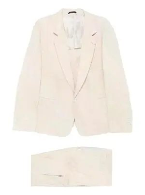 Giorgio Armani Checked Tailored Suit - Neutrals