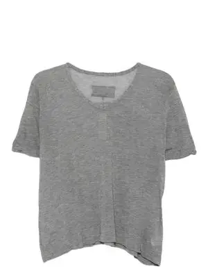 PRIVATE 0204 V-neck Short Sleeve T-shirt - Grey