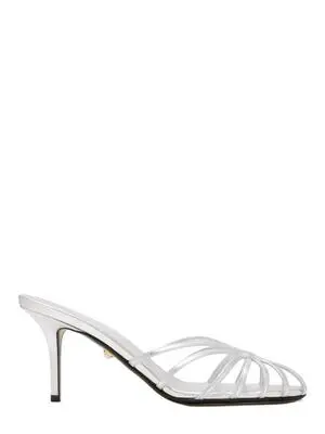 ALEVI MILANO 75mm Leather Mules - Silver