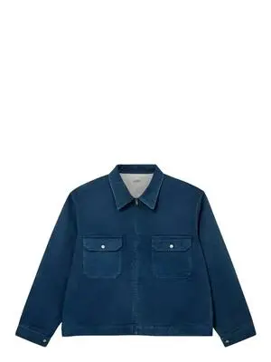A.PRESSE Zip-up Twill Jacket - Blue