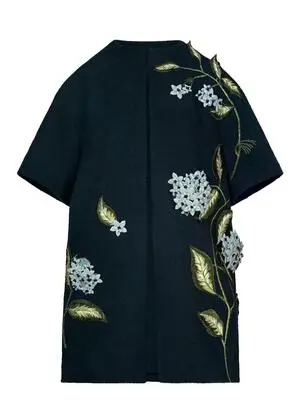 Oscar De La Renta Short-sleeve Cape - Blue
