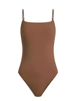 12 STOREEZ Open-back One-piece Swimsuit - Brown