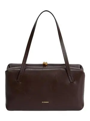 JIL SANDER Jil Sander Goji Pillow Small Leather Handbag Chocolate