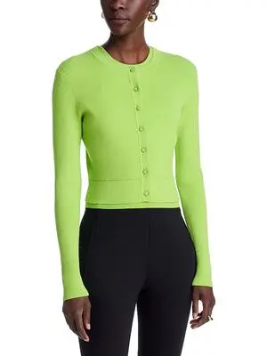 TOCCIN Zoe Cropped Cardigan Sweater - Lime