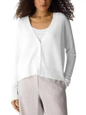 Eileen Fisher V-neck Cardigan Sweater - White