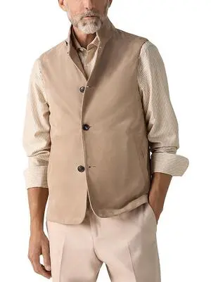 Zegna Oasi Leather Vest - Light Taupe