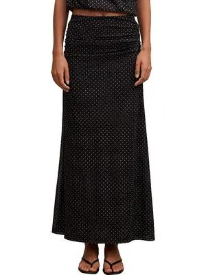 EVER NEW Flute Maxi Skirt - Black Elstone Spot Co-ord