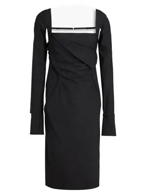 Jacquemus Cerro Draped Wool-blend Dress - Black