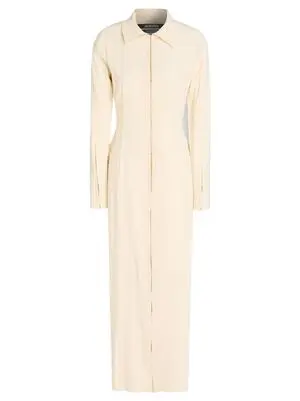 Jacquemus Obiou Cutout Woven Maxi Shirt Dress - Ecru