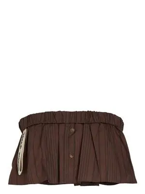 JACQUEMUS X TEKLA Strapless Cropped Striped Top - Brown