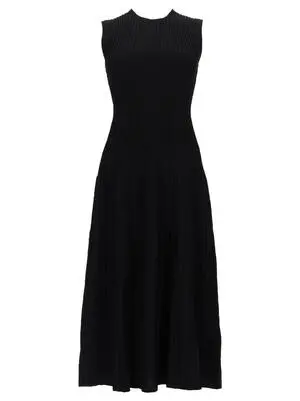 Max Mara Abito In Filato Di Viscosa Crêpe - Black