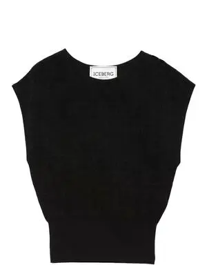 Iceberg Logo-pattern Vest - Black