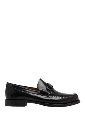 FERRAGAMO Gancini-detail Loafers - Black
