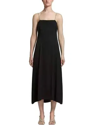 Peserico Lurex-detail Open-back Midi Dress - Black