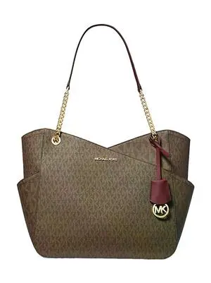 Michael Kors Monogram Jet Set Tote Bag - Brown