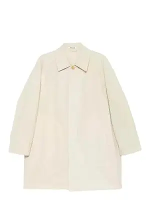 Auralee Collared Organic Cotton Coat - Neutrals