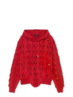 JUNTAE KIM Laser Slashed Hoodie - Red