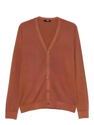 Alpha Studio V-neck Button Cardigan - Brown