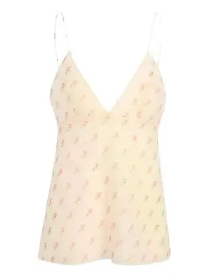 Khaite Patterned Silk Top - Pink