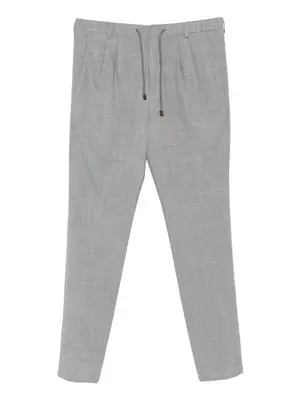 Brunello Cucinelli Pleated Drawstring Trousers - Grey