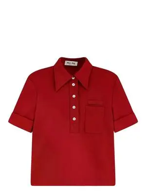 Miu Miu Embroidered Top - Red