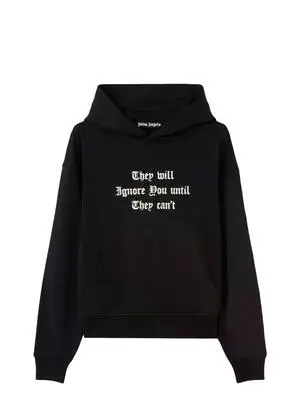 Palm Angels Text-print Kangaroo Hoodie - Black