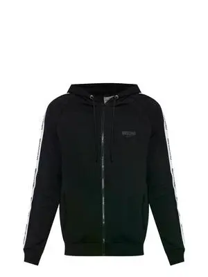 Moschino Logo-tape Zip-up Hoodie - Black