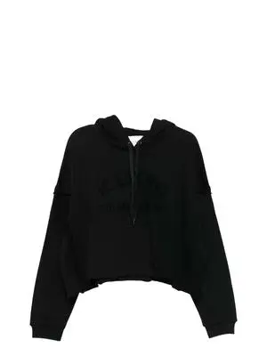 Iceberg Hooded Cropped Sweatshirt - Black