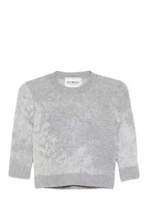 Iceberg Round-neck Knit Sweater - Grey