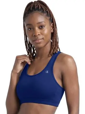 Champion Compression Sports Bra, C Logo Blue Depth