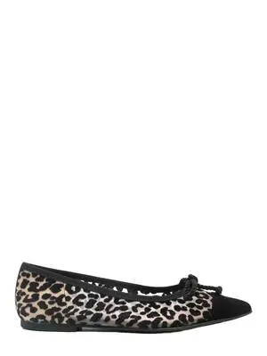 Pretty Ballerinas Tyra Leopard Print Ballerinas - Black