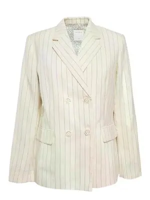 Sandro Striped Double-breasted Blazer - Neutrals