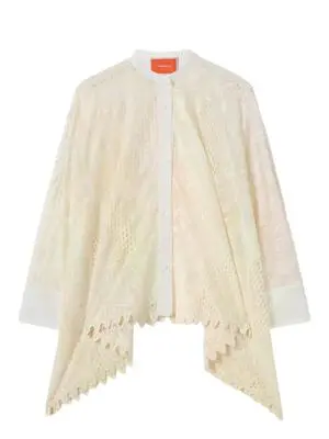 La DoubleJ Lace Collared Shirt - Neutrals