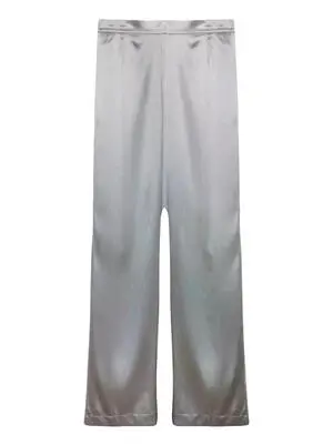 PUROTATTO Satin-finish Wide-leg Trousers - Grey