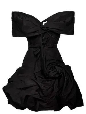 Magda Butrym Draped Shawl-collar Midi Dress - Black