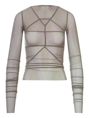 Rick Owens Tulle Long-sleeve T-shirt - Brown