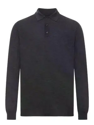 ZANONE Long-sleeve Polo Shirt - Grey