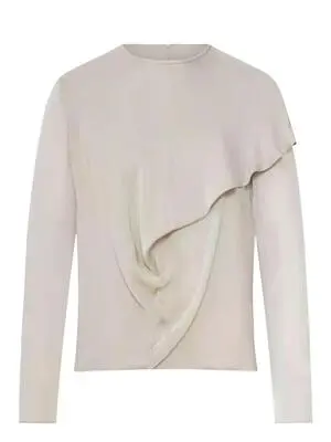 Giorgio Armani Draped Silk Blouse - Neutrals