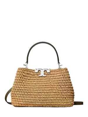 Tory Burch Mini Eleanor Raffia Satchel - Neutrals