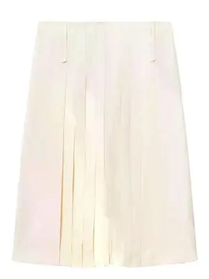 Tory Burch Pleated Midi Skirt - Neutrals